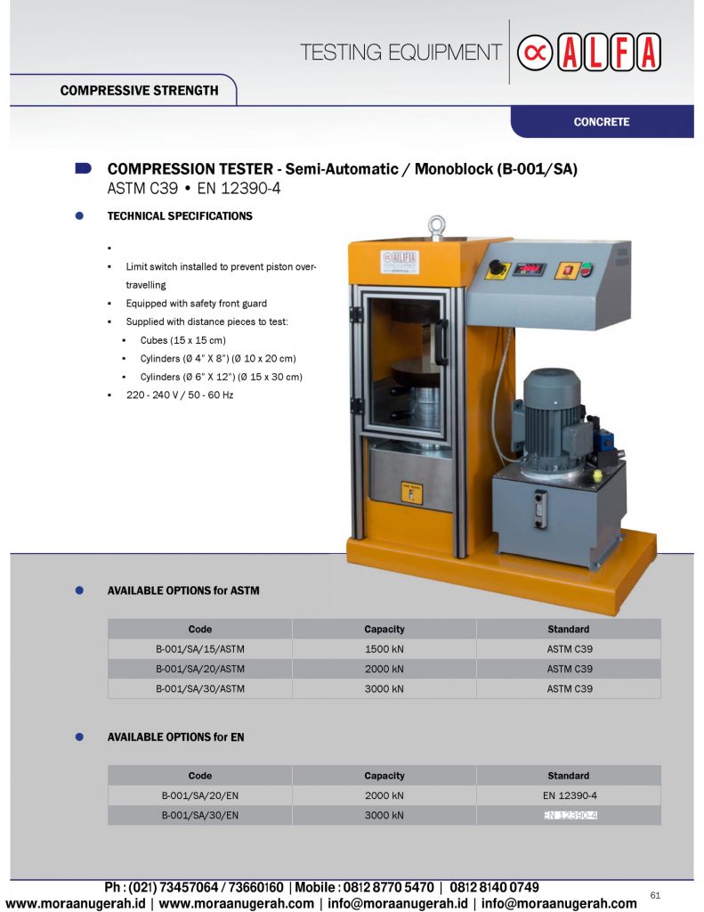 Alfa - Concrete Testing Equipment