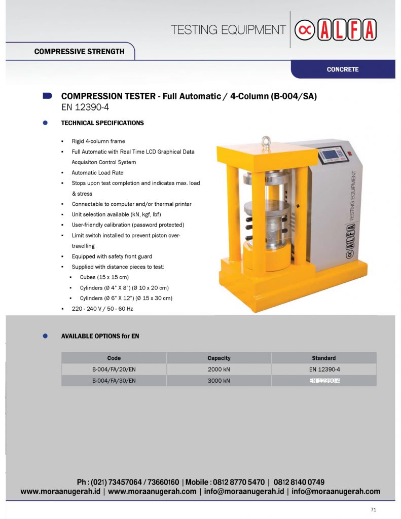 Alfa - Concrete Testing Equipment